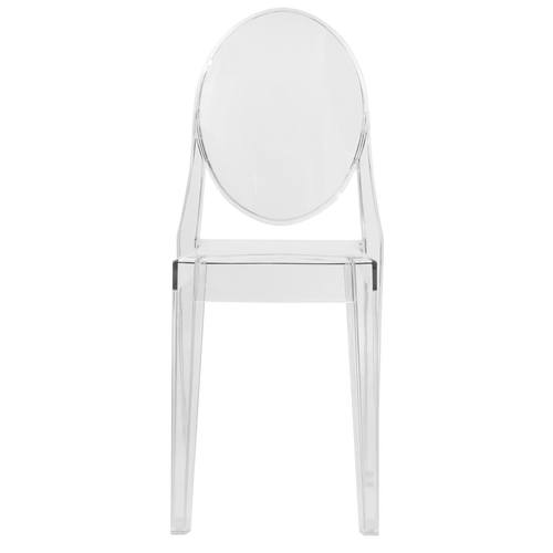Oyster Modern Transparent Blue Side Chair at Futonland