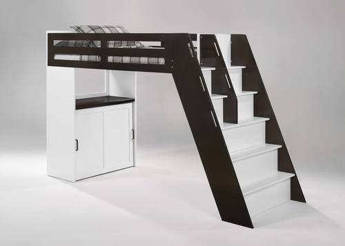 Twin Louver Low Loft Group A - White at Futonland