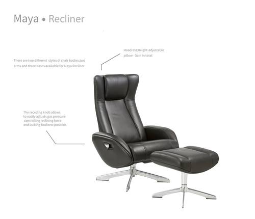 Maya Chair and Ottoman White by J&M Furniture