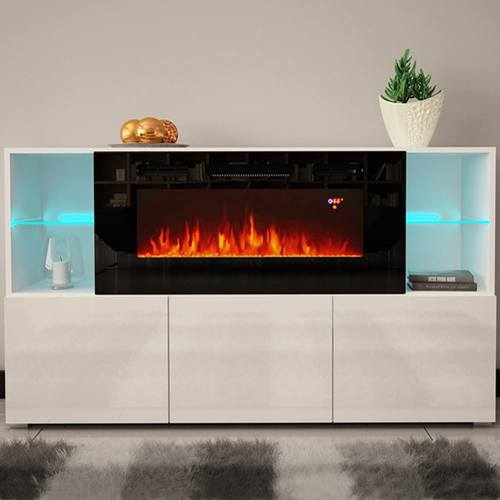 Komi 03 Electric Fireplace Modern 63" Sideboard by Meble Furniture