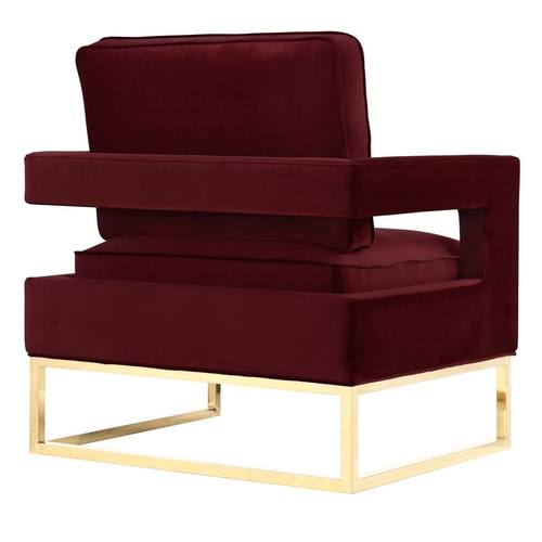 Avery Maroon Velvet Chair by TOV Furniture