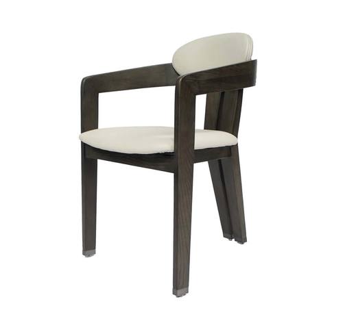 Modrest Thorne Beige & Wenge Arm Dining Chair at Futonland
