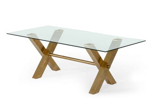 Modrest Dandy - Modern Golden & Glass Dining Table by VIG Furniture