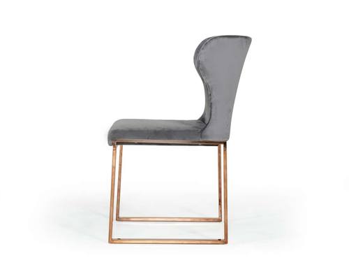 Modrest Chadwick Modern Grey Velvet & Rosegold Dining Chair by VIG ...