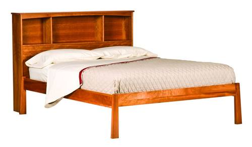Platform bed with bookcase headboard store