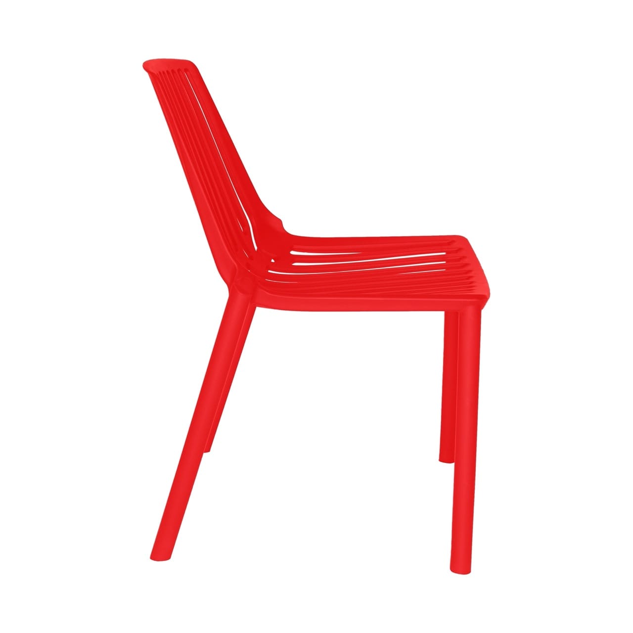 Acken Mid-Century Modern Plastic Dining Chair, Red at Futonland