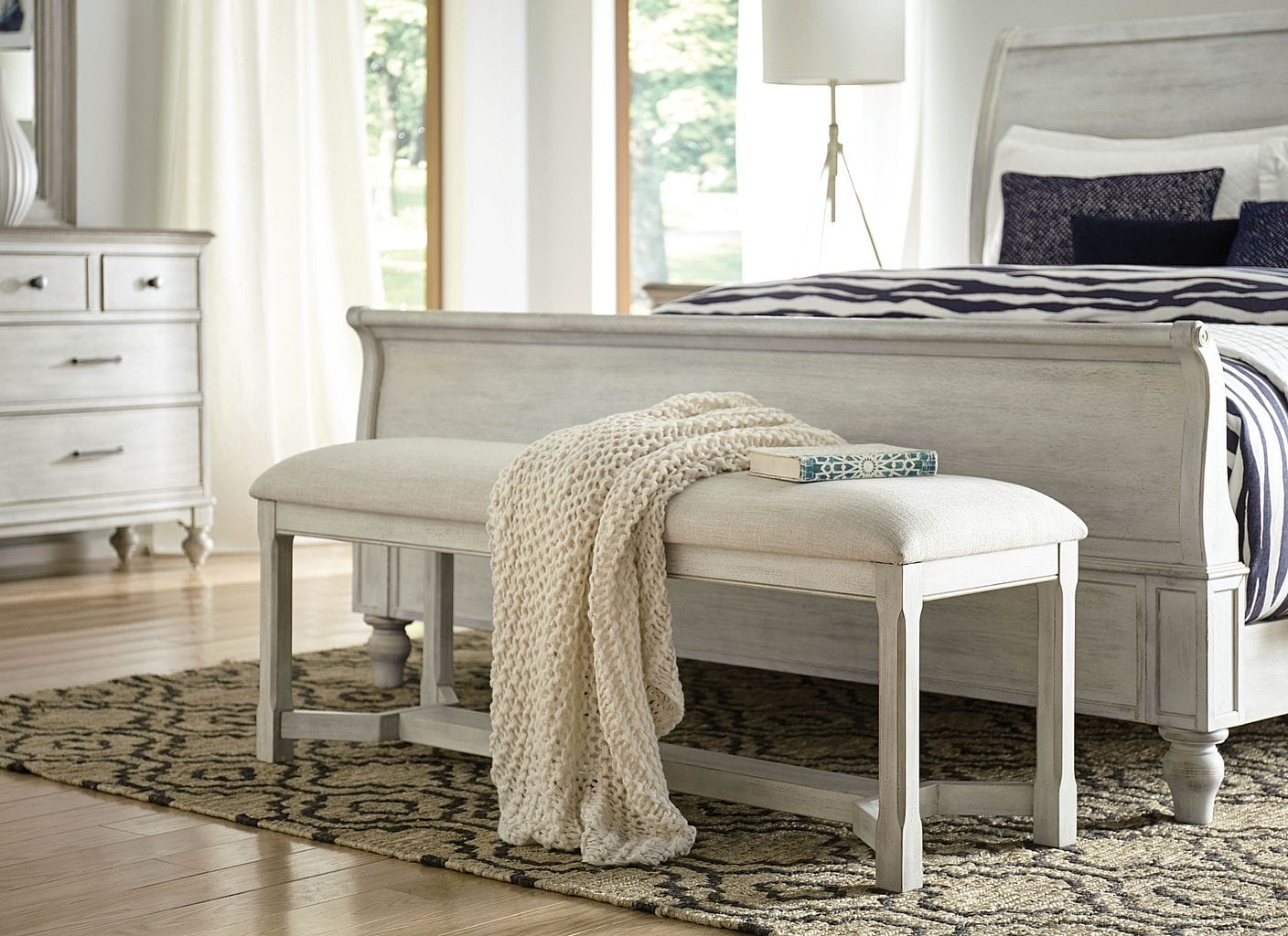 Litchfield Clayton Upholstered Bench at Futonland