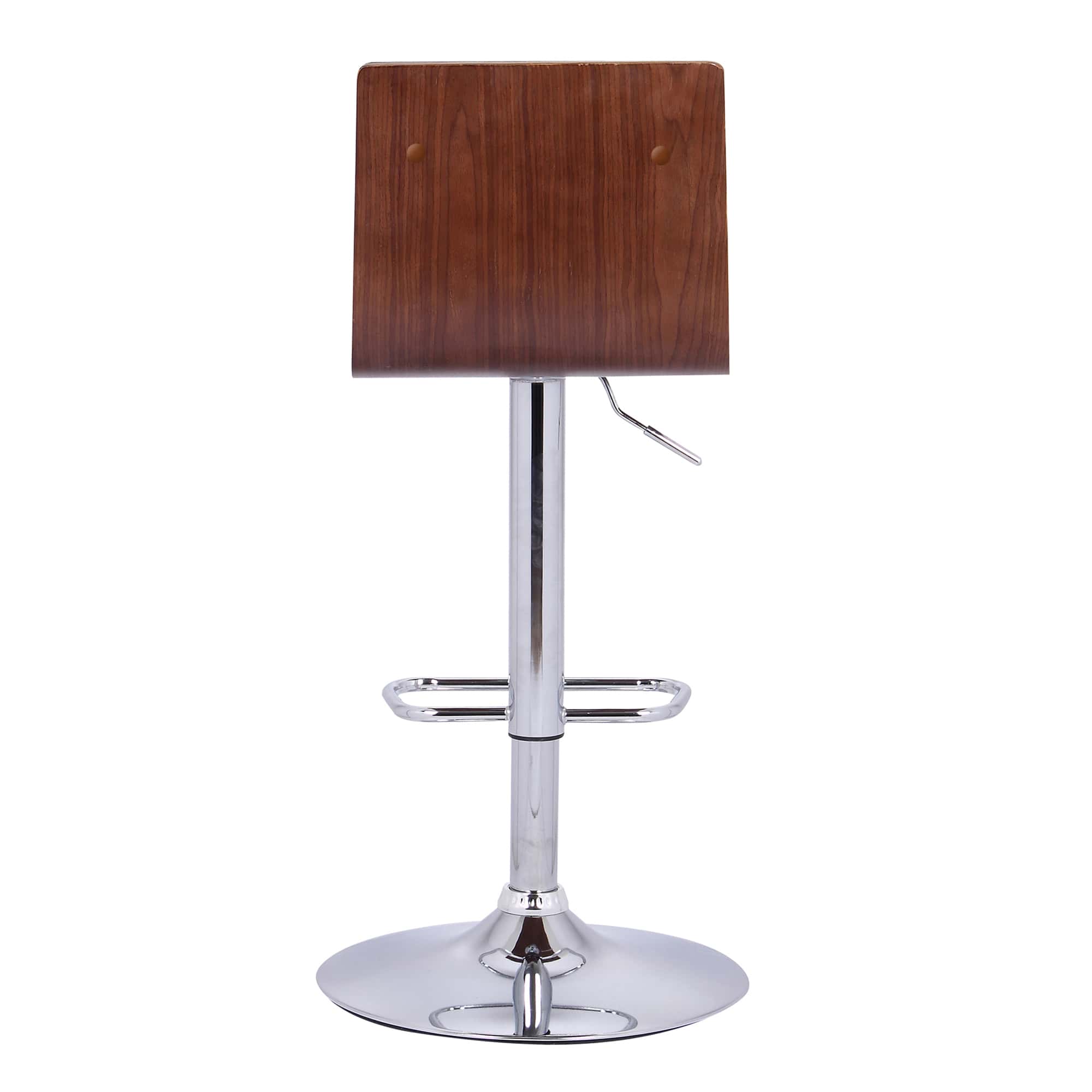 Aubrey Adjustable Height Swivel Grey Faux Leather & Chrome Bar Stool w ...