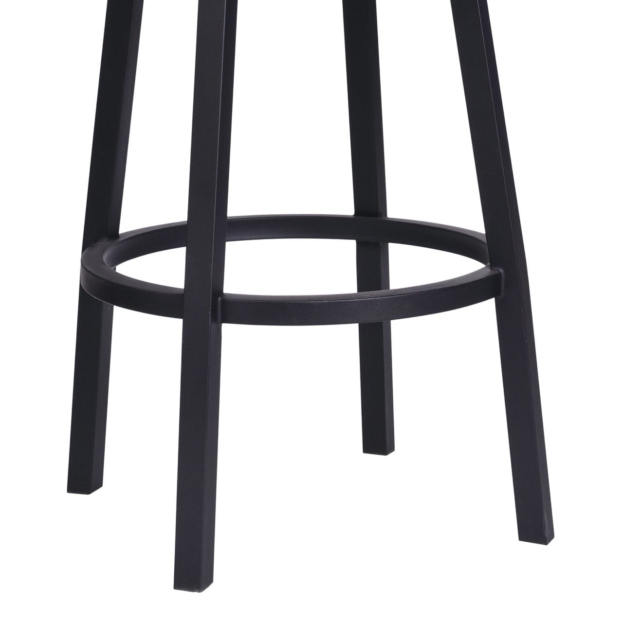 Balboa 30" Bar Stool - Black Metal & Vintage Black Faux Leather at ...