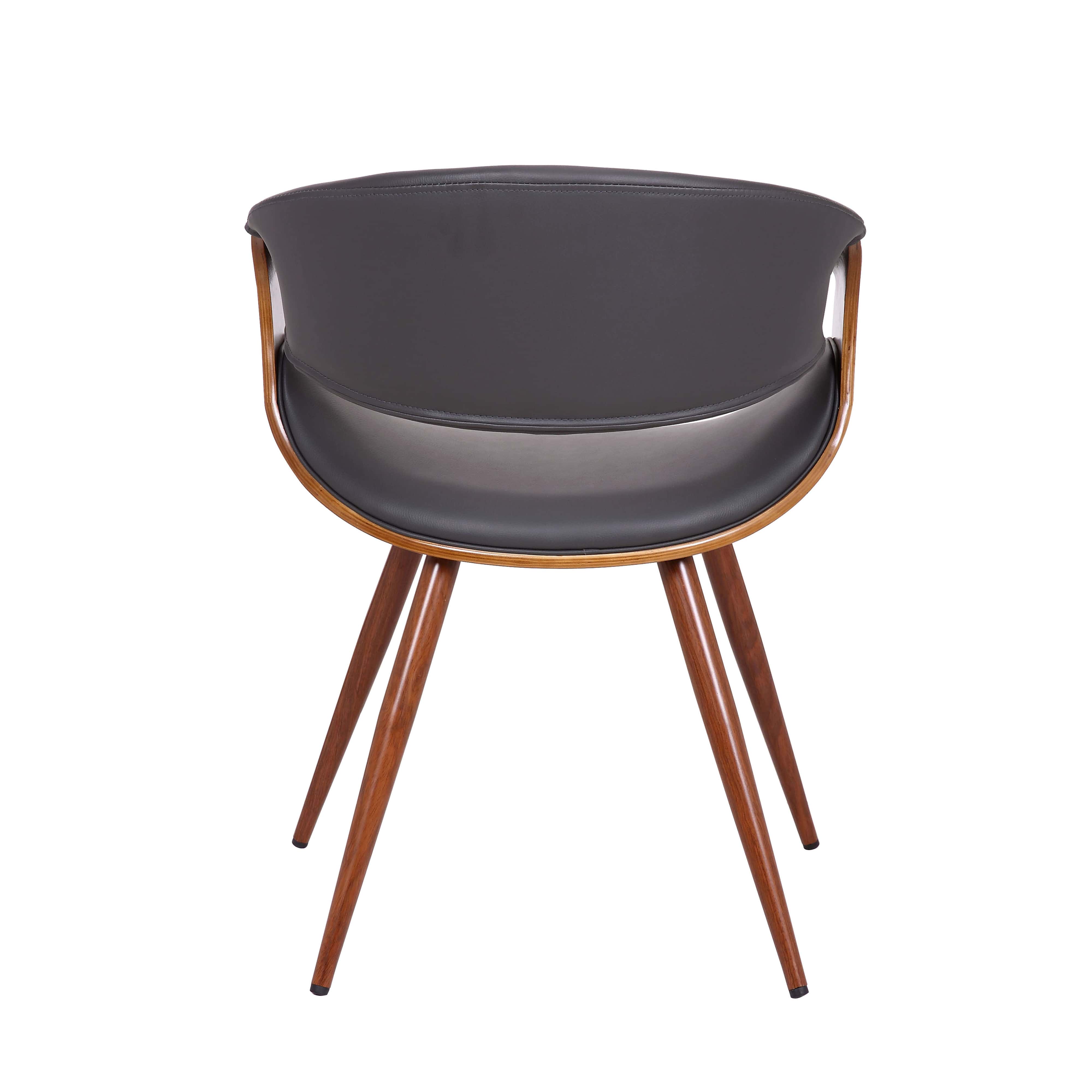 Butterfly Mid-Century Dining Chair in Walnut Finish & Gray Fabric at ...