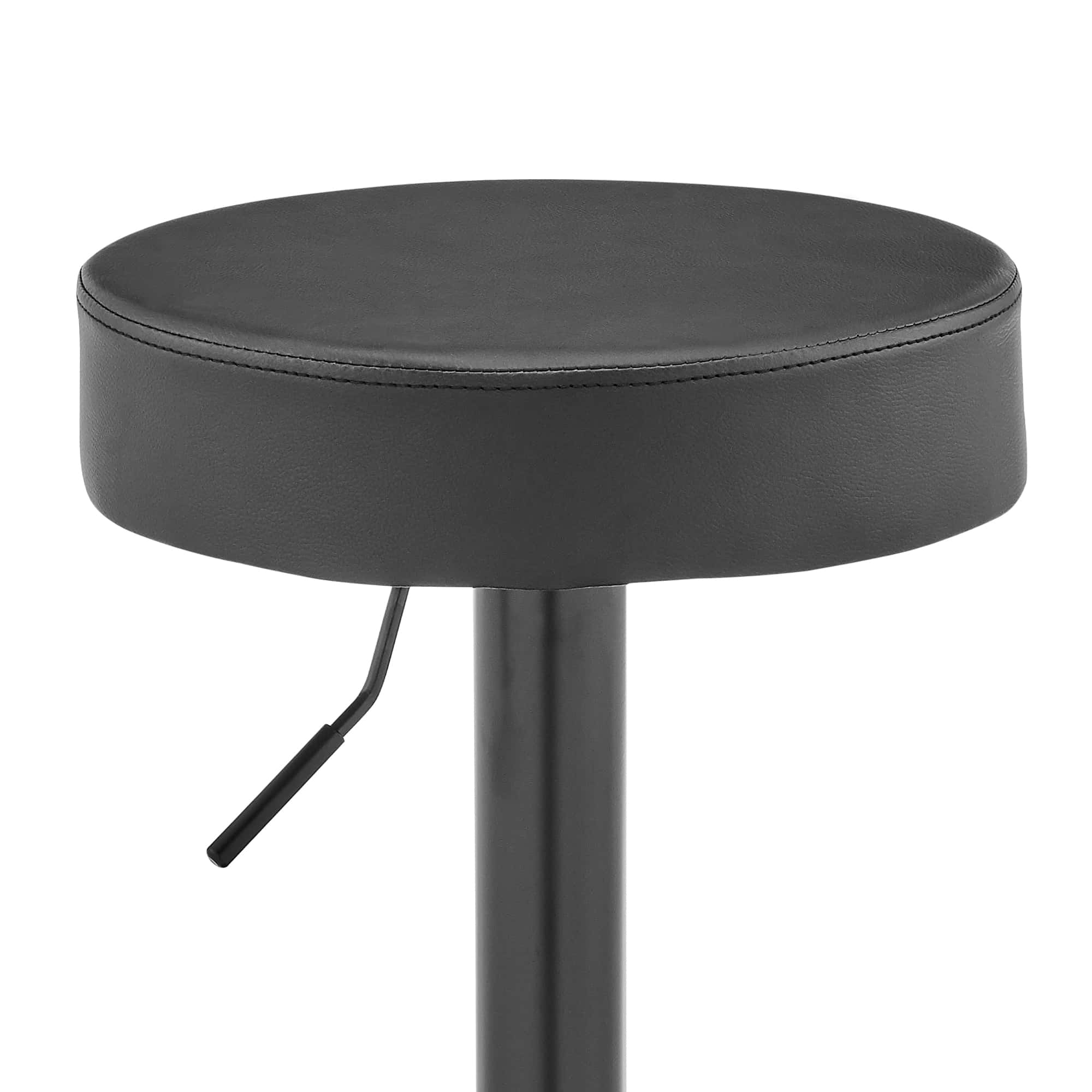 Dax Backless Dark Gray Faux Leather Adjustable Height Bar Stool at ...