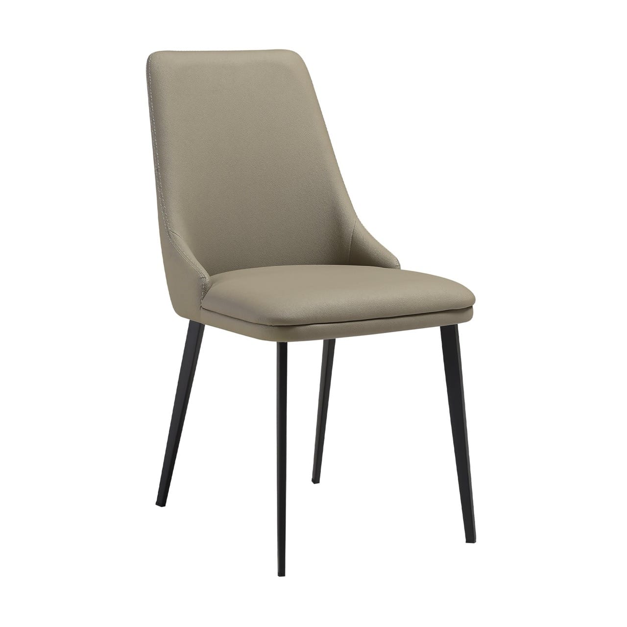 Genesis Dining Chair - Taupe Grey & Black Metal (Set of 2) at Futonland