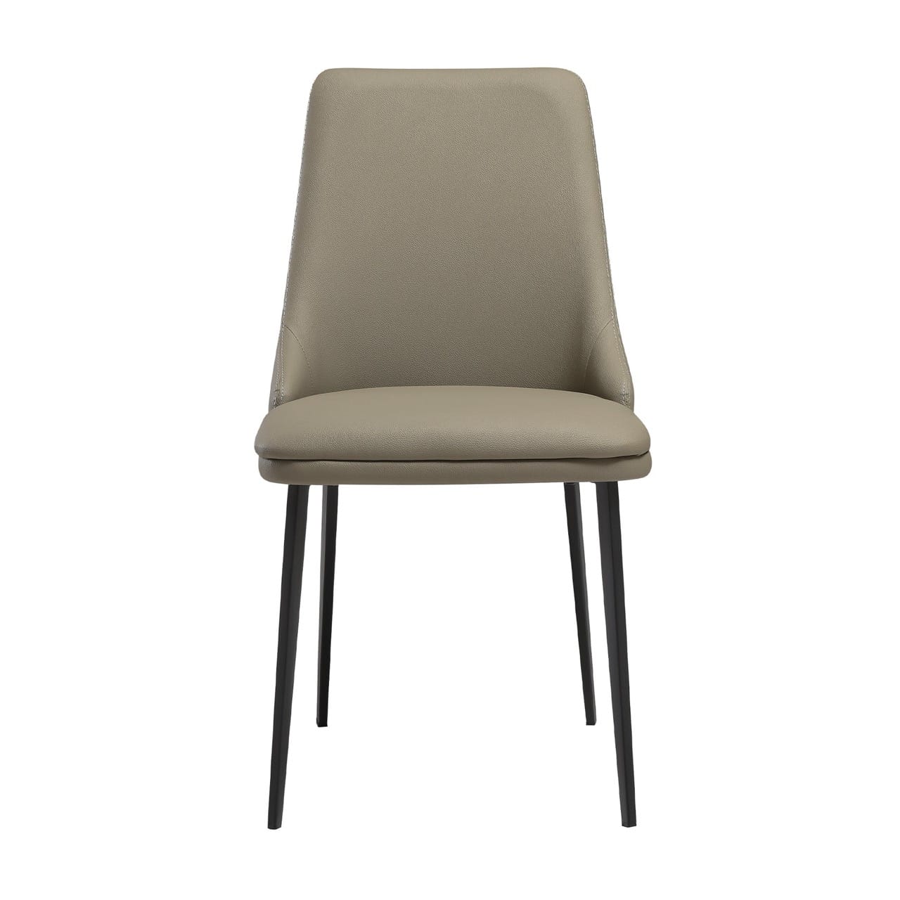 Genesis Dining Chair - Taupe Grey & Black Metal (Set of 2) at Futonland