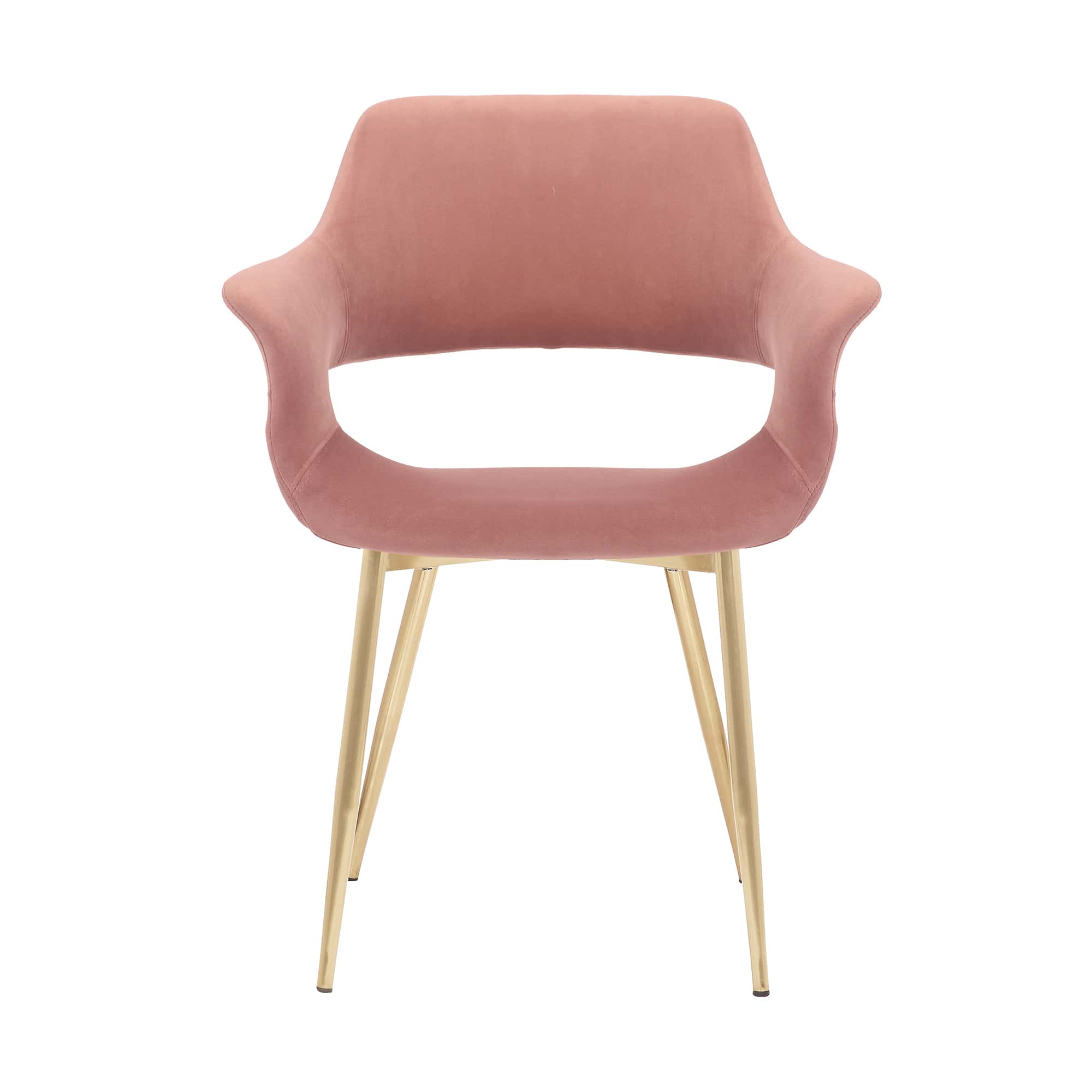 Gigi Pink Velvet Dining Room Chair w/Gold Metal Legs - Set of 2 at ...