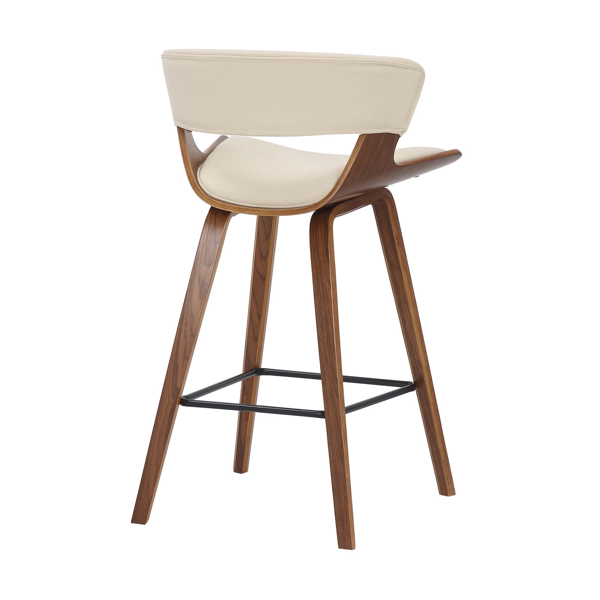 Jagger Modern 26" Wood & Faux Leather Counter Height Barstool at Futonland