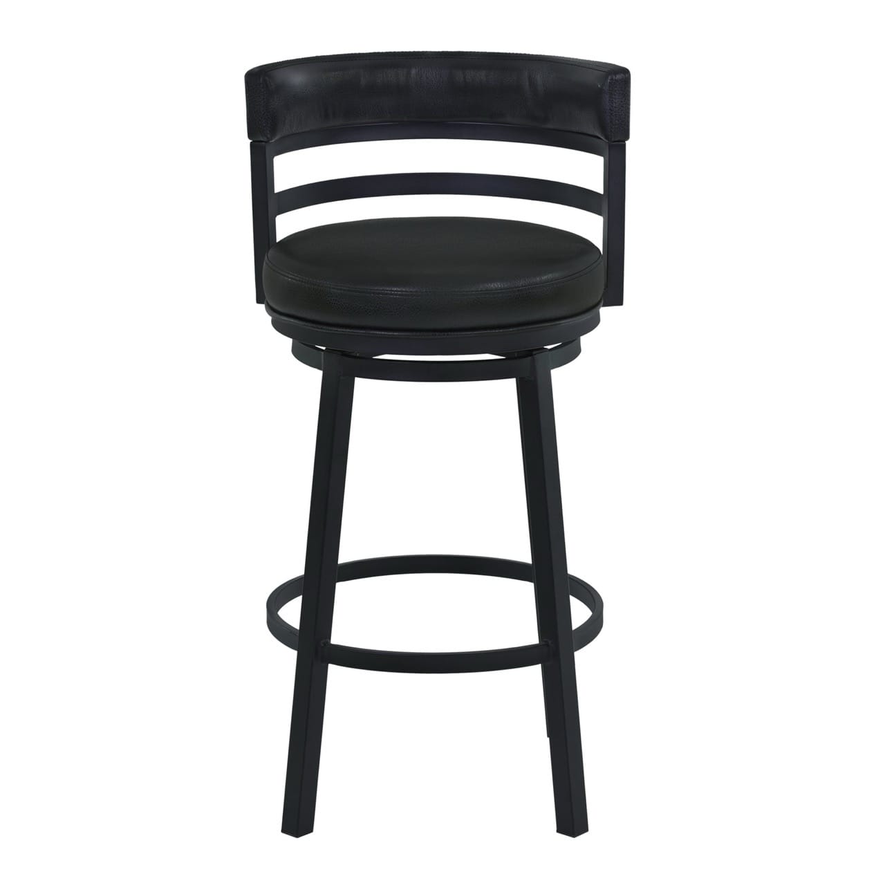 Madrid 26" Counter Height Swivel Ford Black Faux Leather & Black Finish ...