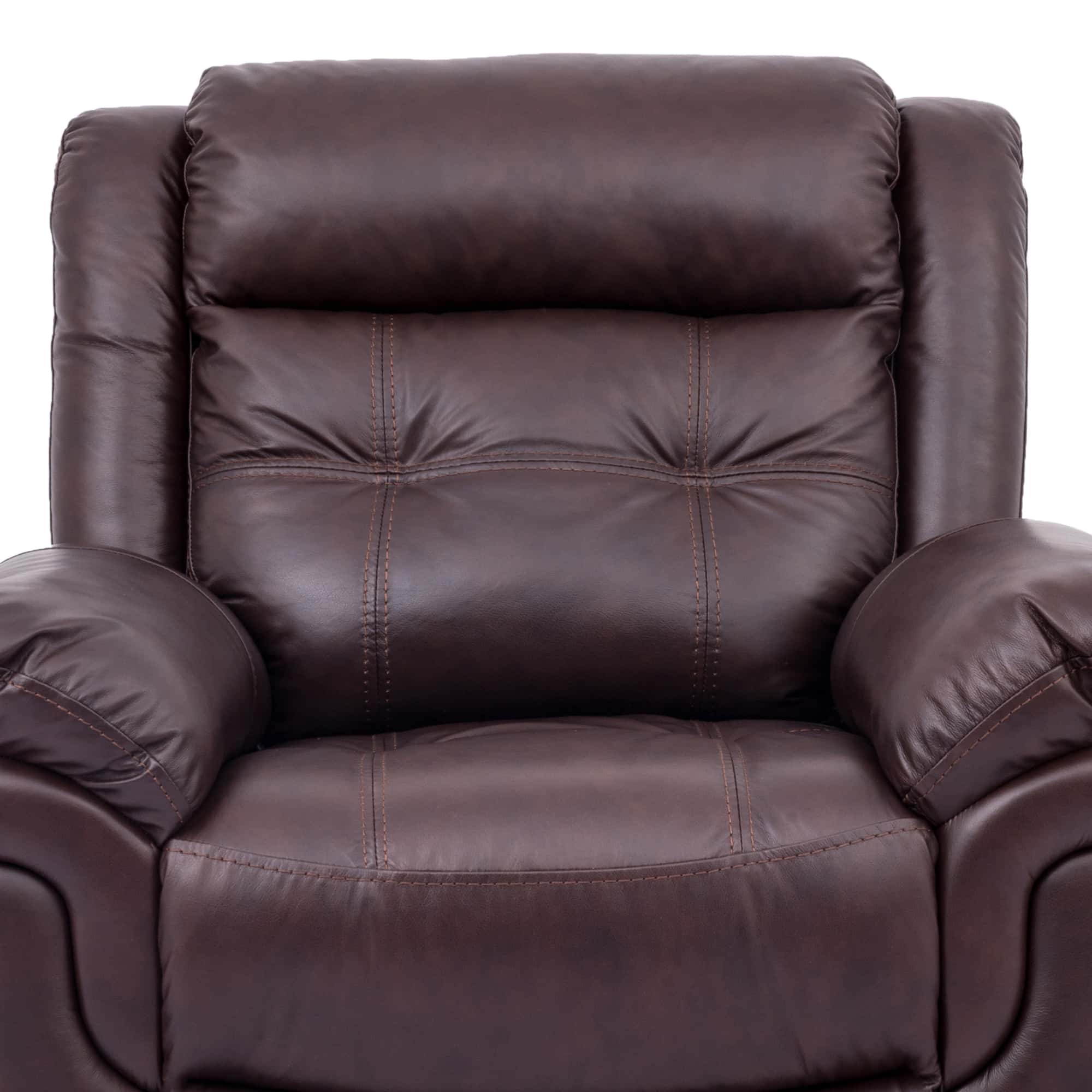 Marcel Manual Recliner Chair in Dark Brown Leather at Futonland