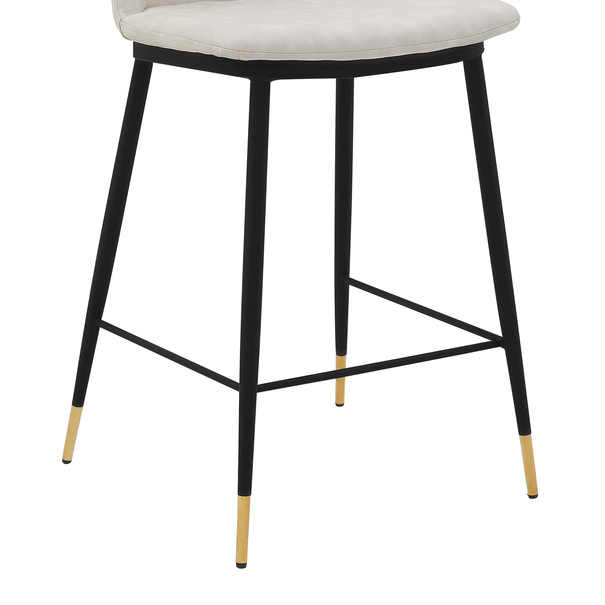 Messina 26" Cream Faux Leather & Metal Counter Height Bar Stool at ...