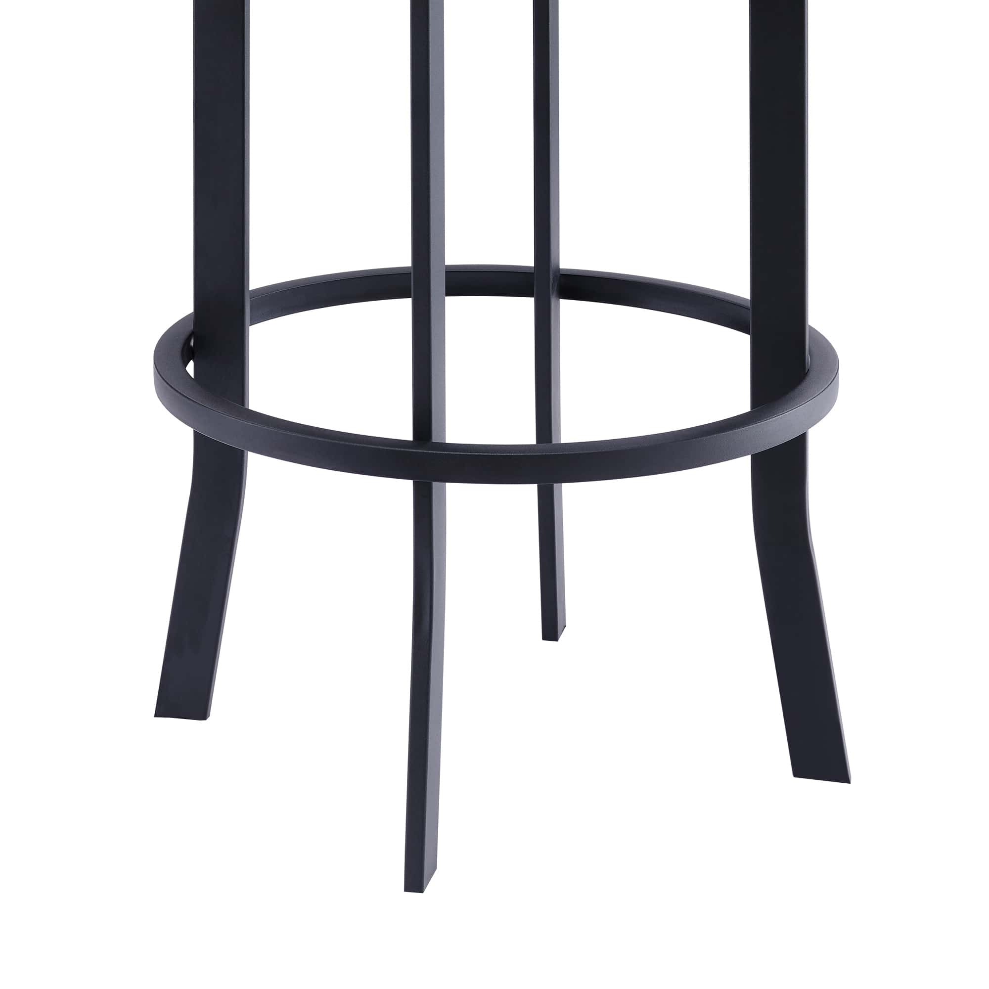 Natalie 30" Bar Height Vintage Grey Faux Leather Upholstery & Black ...