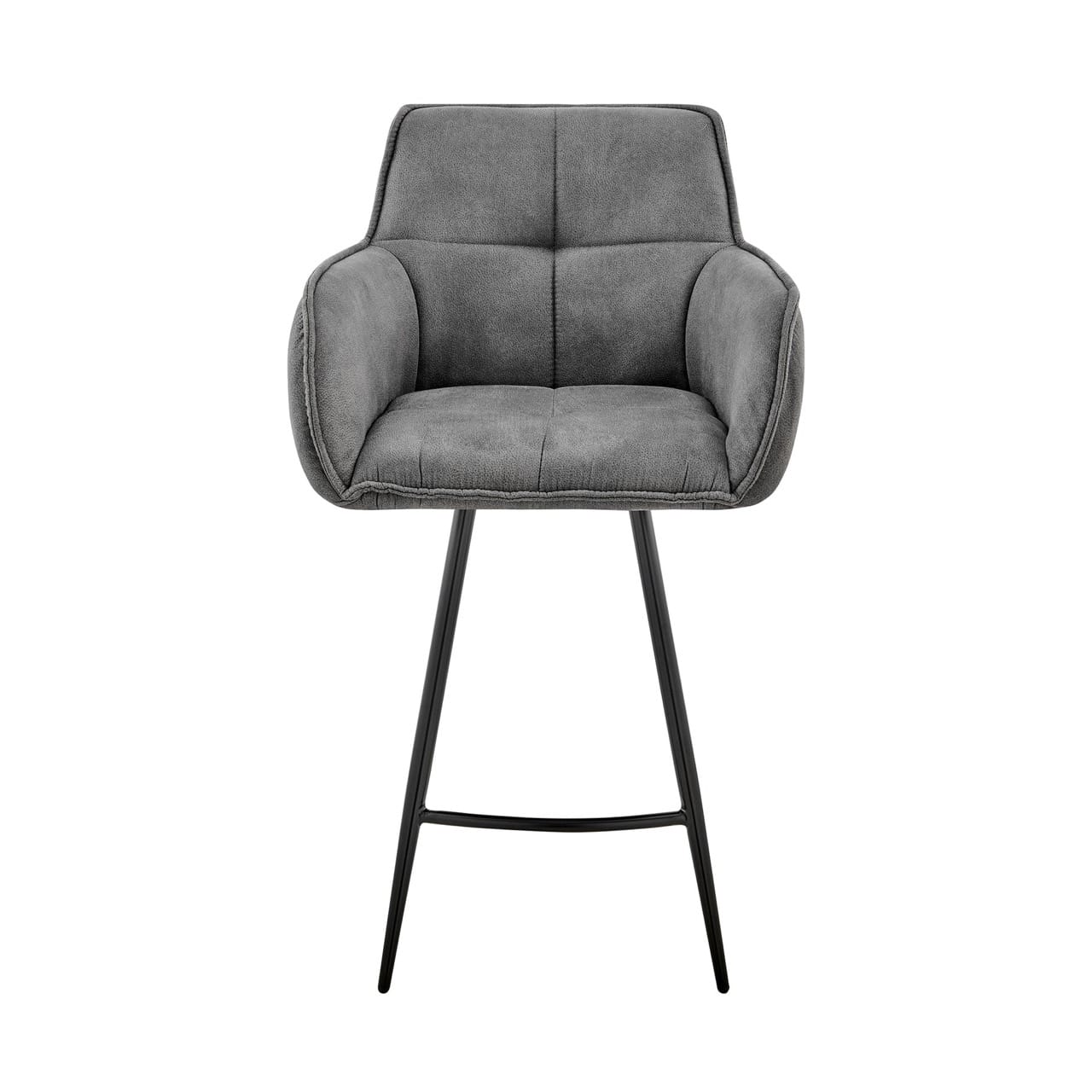 Verona 26" Counter Height Bar Stool in Charcoal Fabric & Black Finish ...