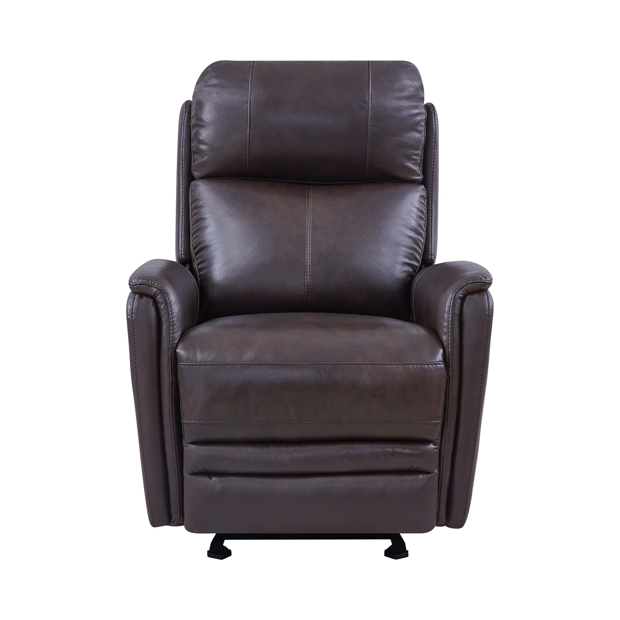 Wolfe Contemporary Recliner in Dark Brown Genuine Leather at Futonland