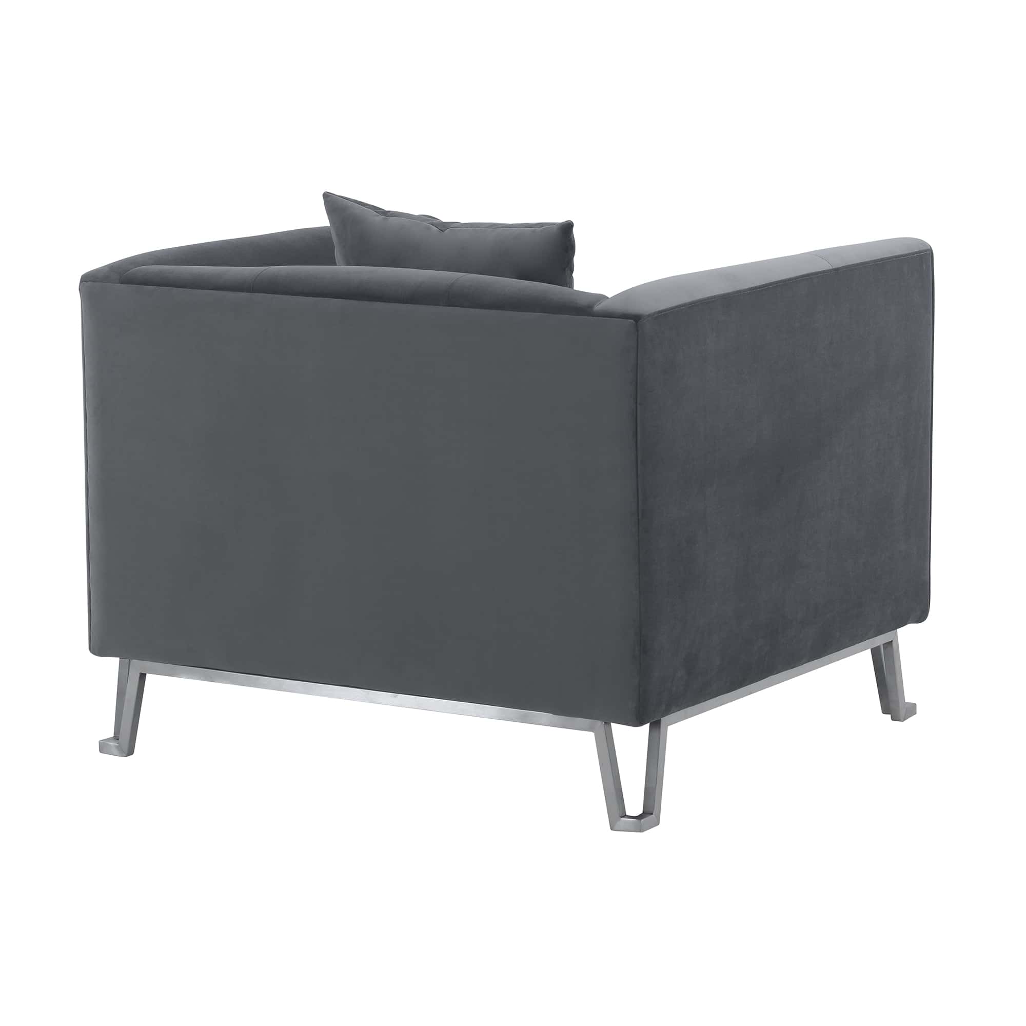 Everest 2 Piece Gray Fabric Upholstered Sofa & Chair Set by Armen Living