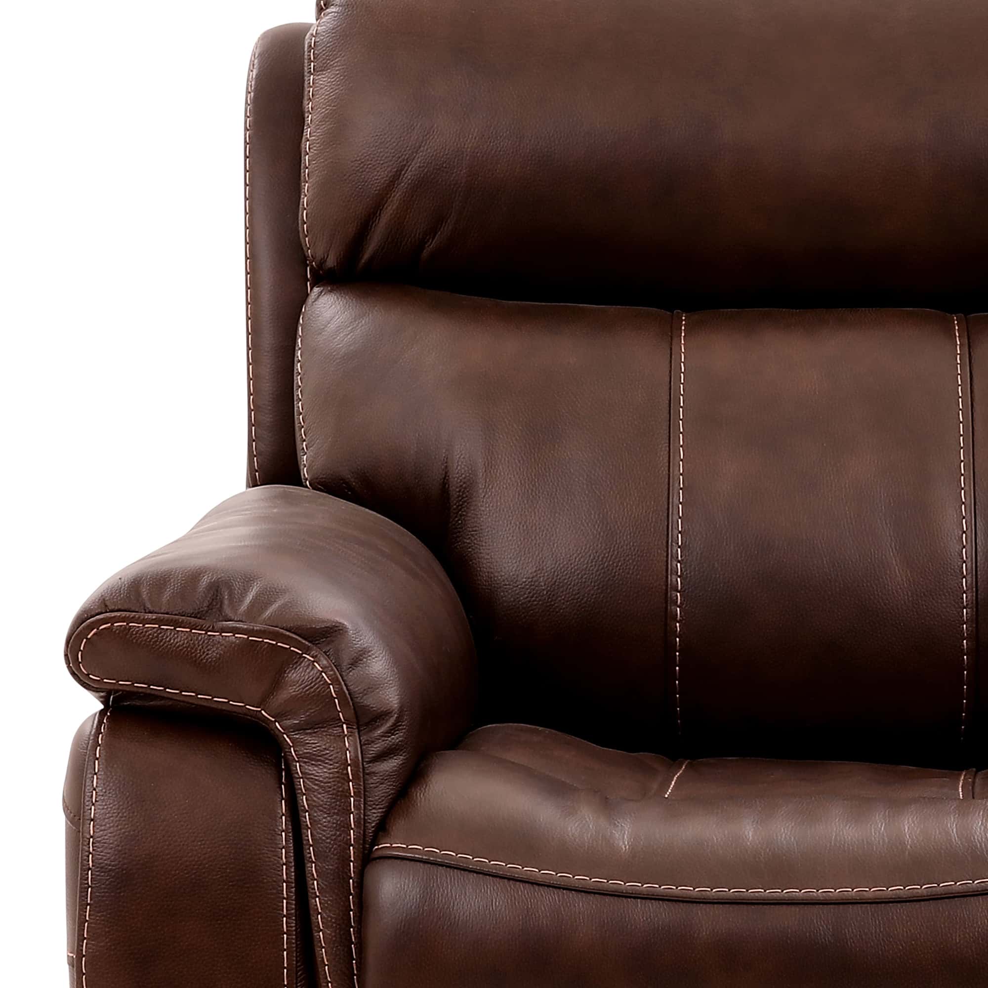 Montague Dual Power Reclining 2 Piece Sofa & Recliner Set in Genuine ...