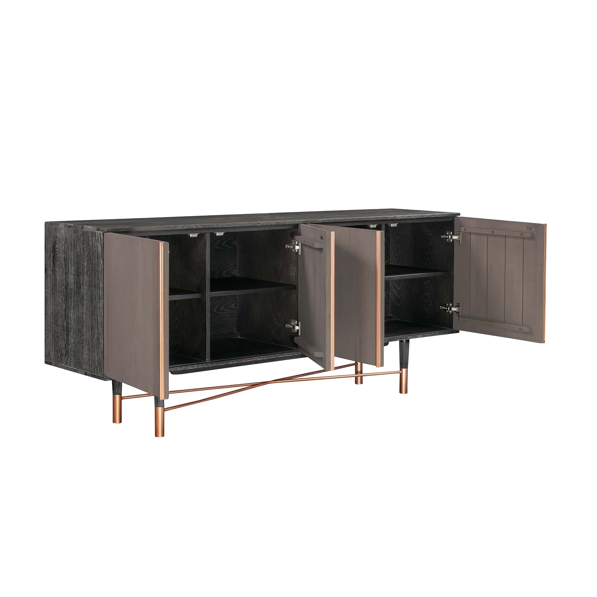 Turin Rustic 2 piece set w/Dining Table & Sideboard in Black Brushed at ...