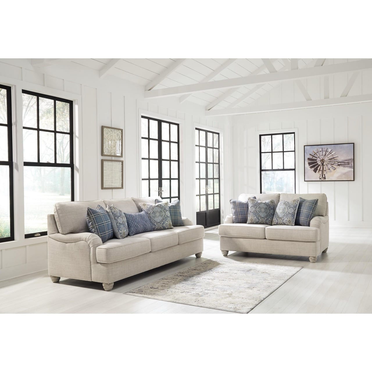 Traemore Linen-Weave Loveseat at Futonland