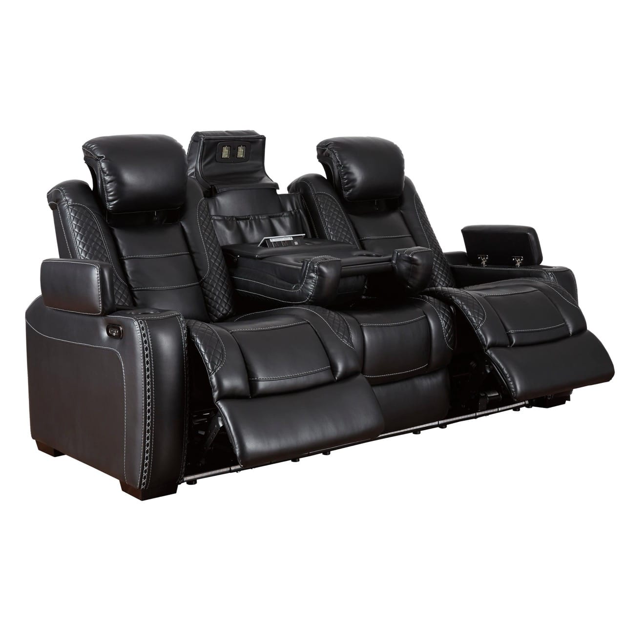 Party Time Dual Power Reclining Sofa - Midnight at Futonland