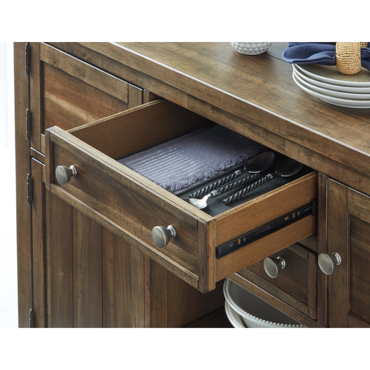 Moriville Dining Server - Grayish Brown at Futonland