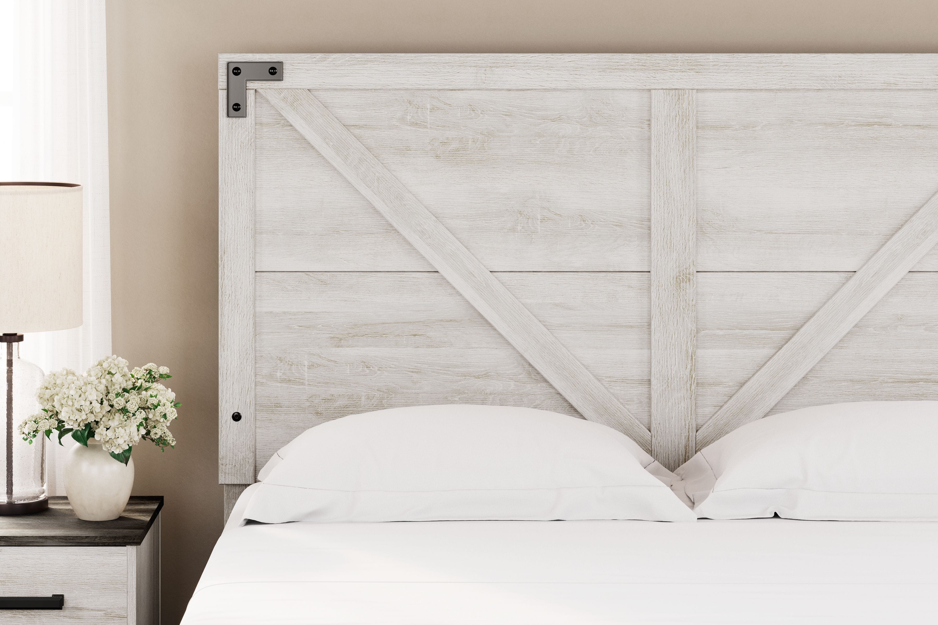 Shawburn - Whitewash - Panel Platform Bedroom Set at Futonland