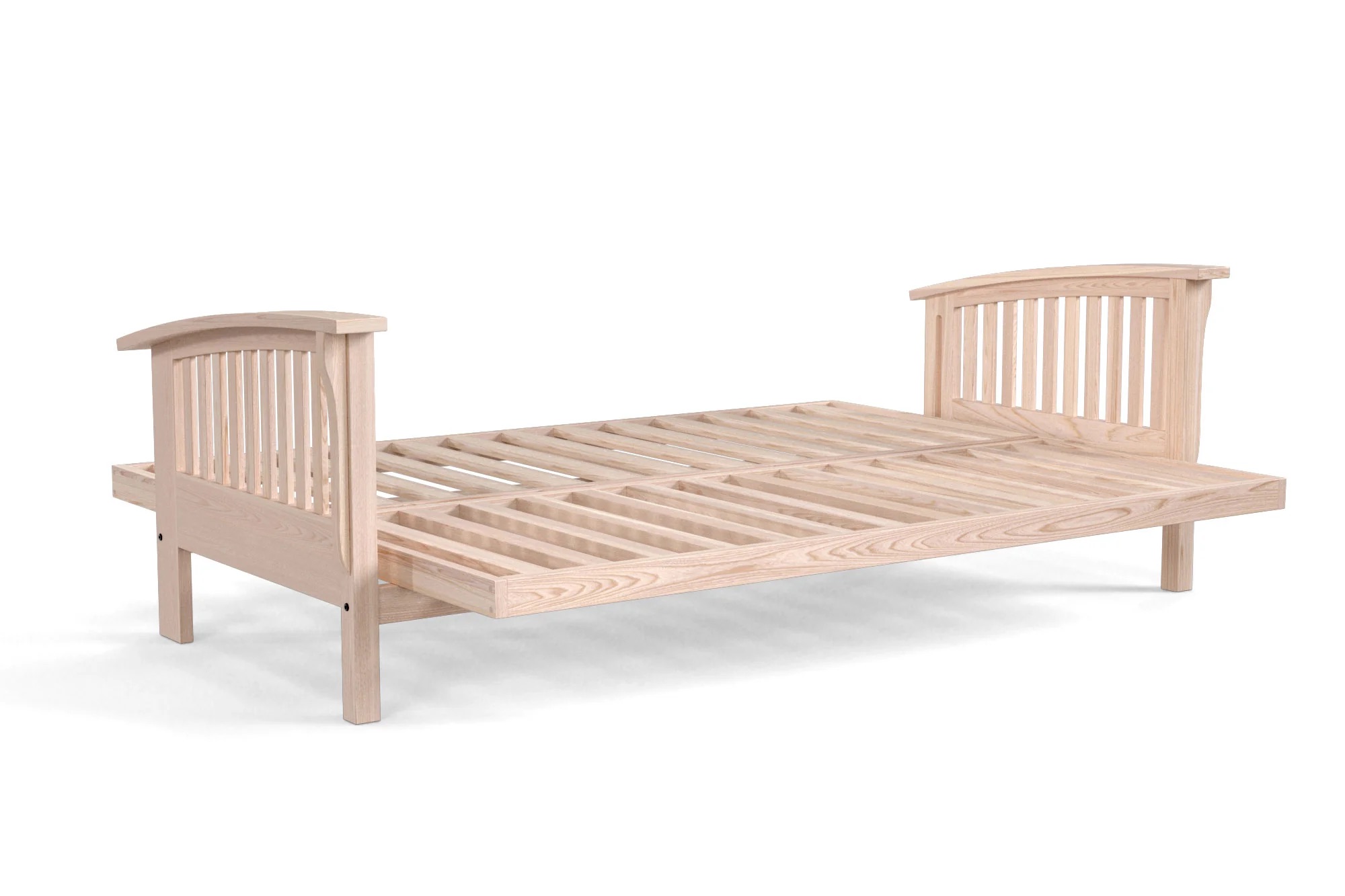Classic Bent Arm Mission Amish-Made American Oak Futon Frame at Futonland