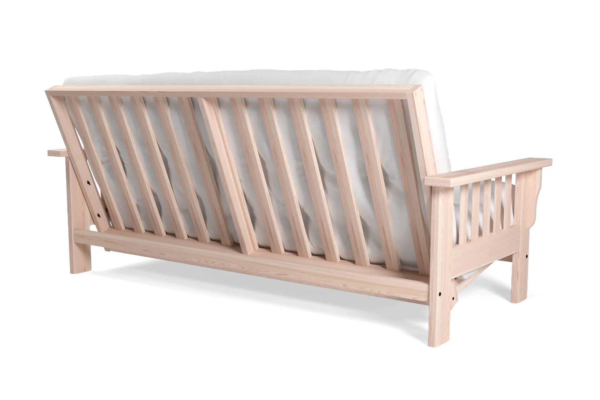 Flat Arm Mission Amish-Made American Oak Futon Frame at Futonland