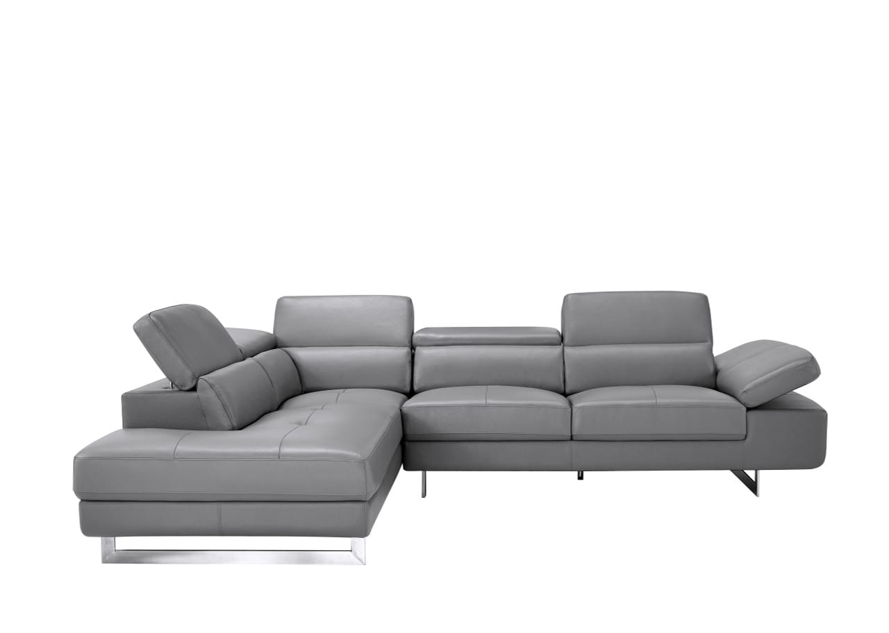 Barts 7576 Dark Gray Leatherette Sectional w/Motion Headrests at Futonland