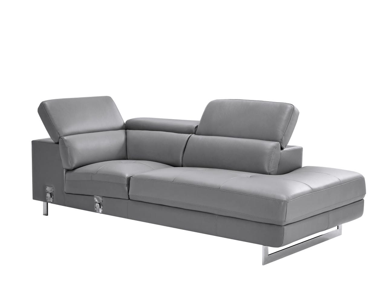 Barts 7576 Dark Gray Leatherette Sectional w/Motion Headrests at Futonland