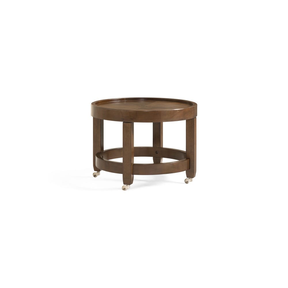 Paxton Brown Wood Round Nesting Cocktail Table at Futonland