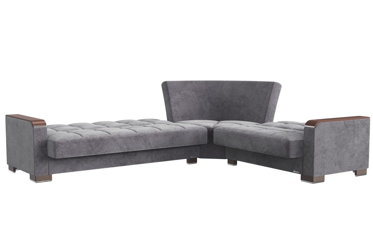 Armada X Sectional (S+L+W) 301 Microfiber Gray by Casamode