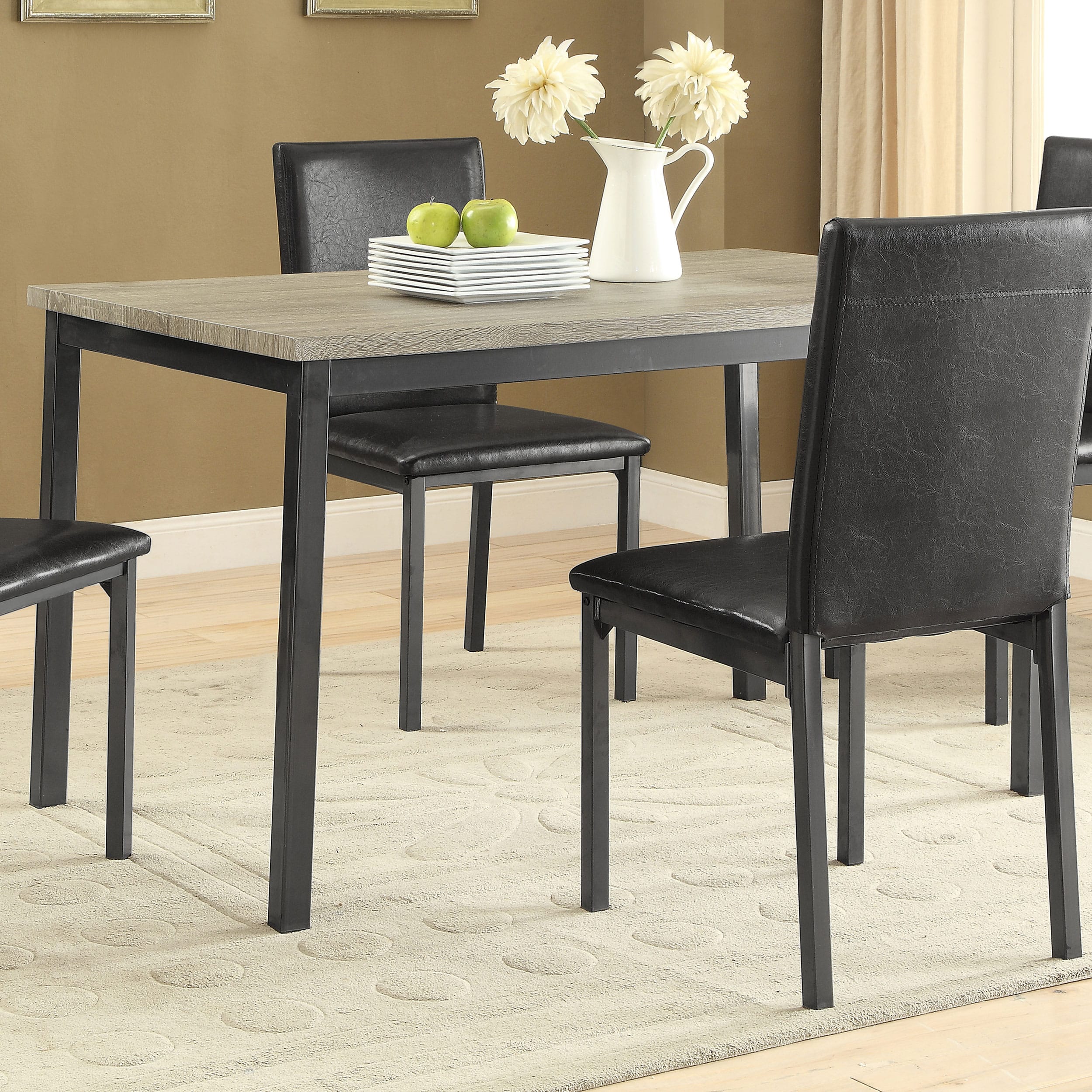 Garza Rectangular Dining Table Black at Futonland