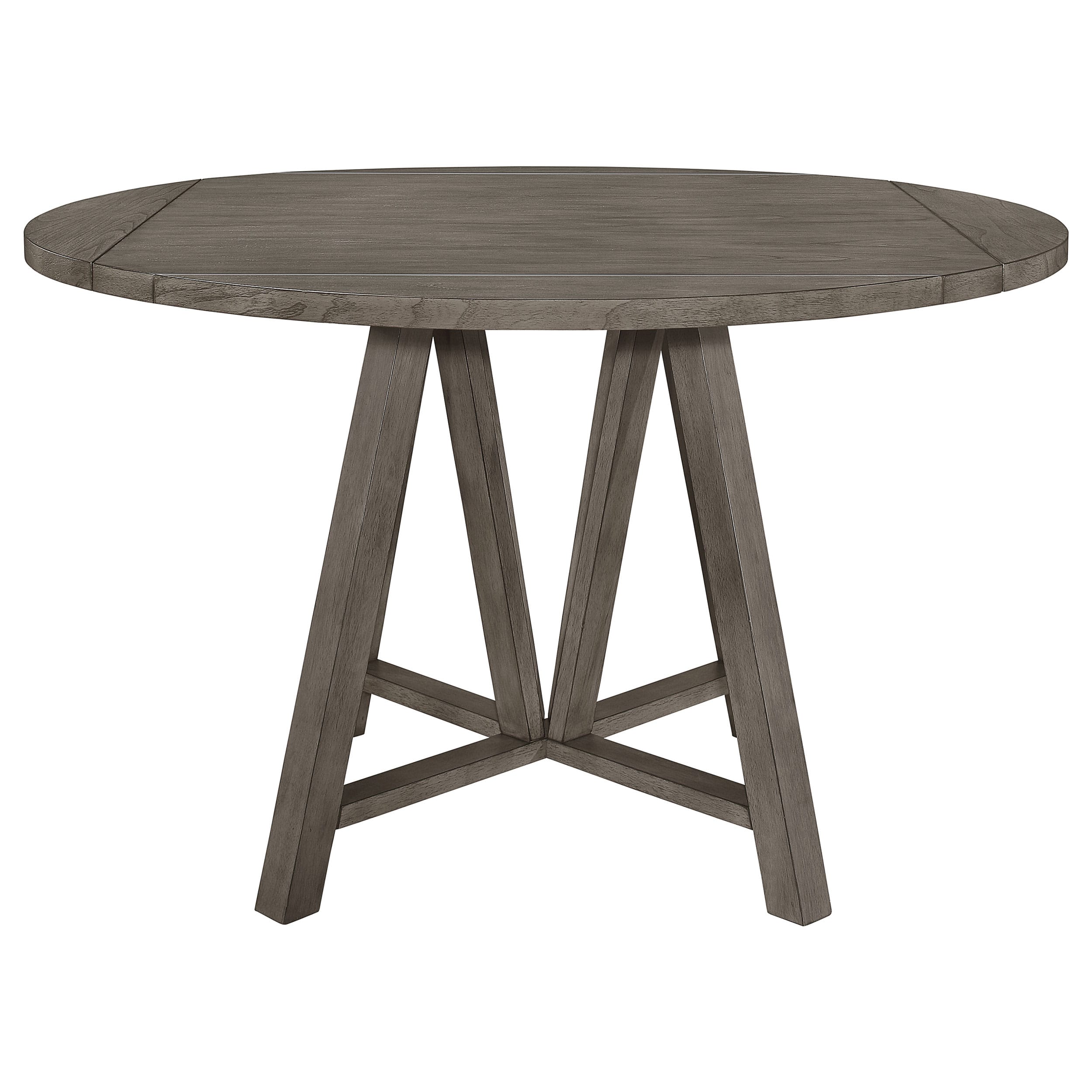 Athens Round Counter Height Table with Drop Leaf Barn Grey at Futonland