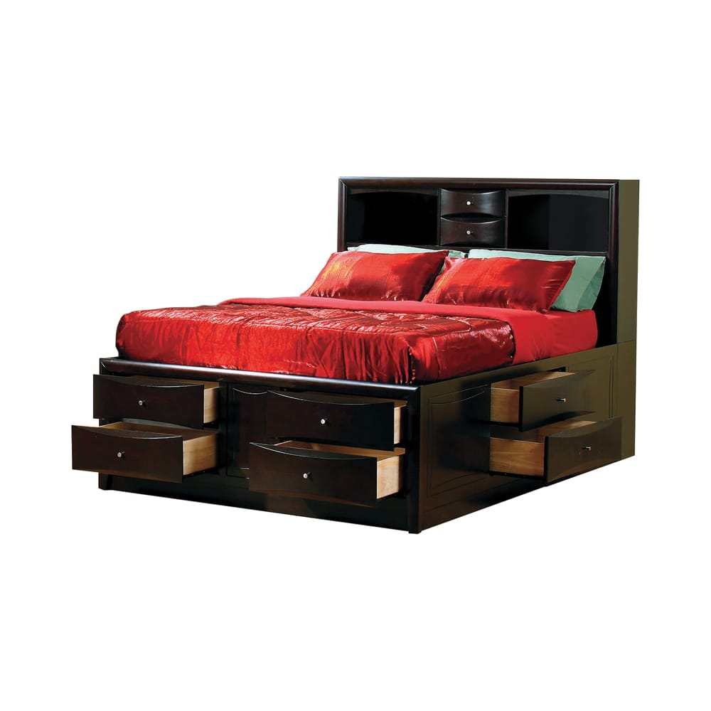Phoenix Bedroom Set - Deep Cappuccino at Futonland