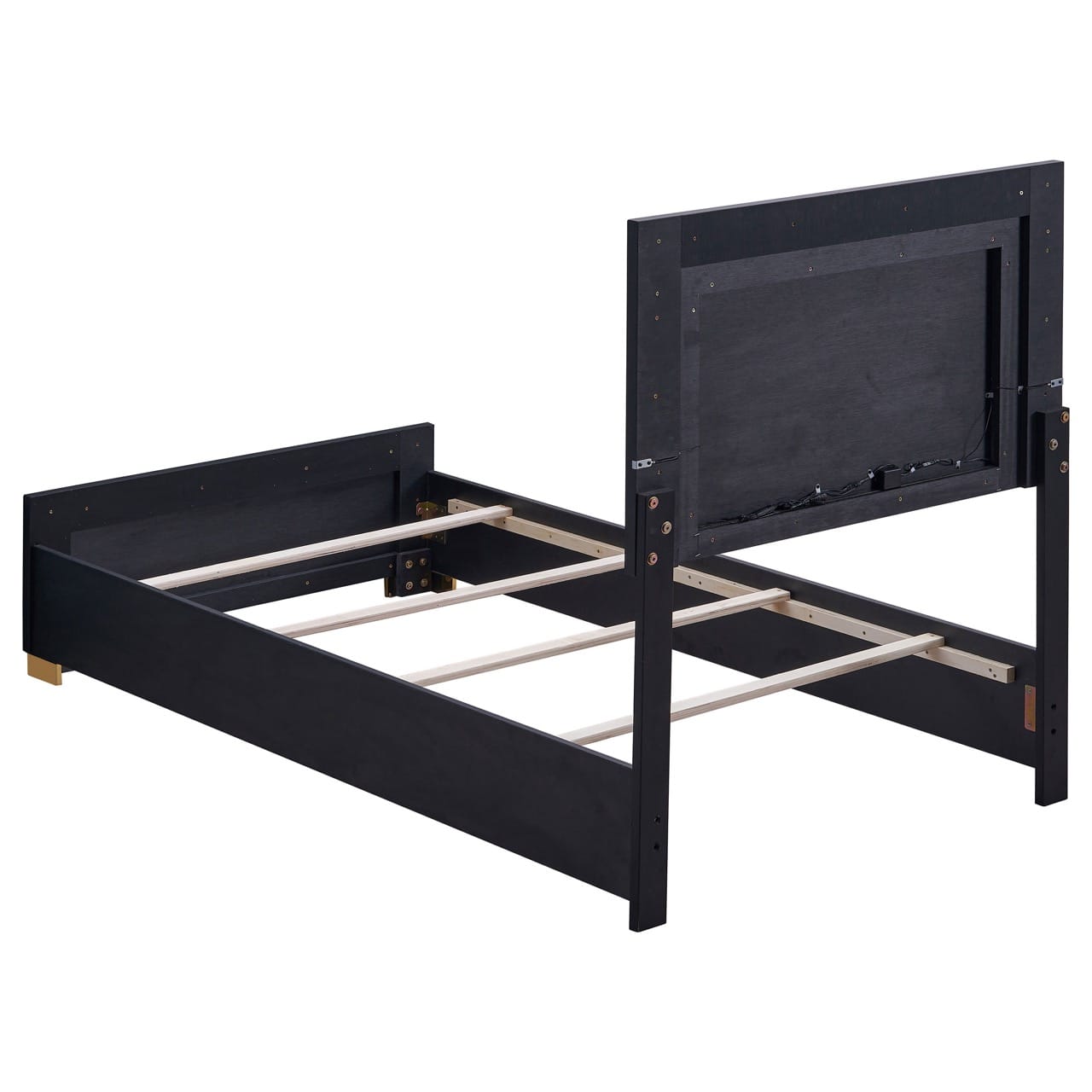 Marceline Twin Bed w/LED Headboard Black at Futonland