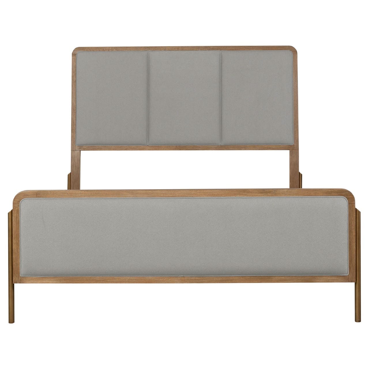 Arini Upholstered Queen Panel Bed Sand Wash and Grey at Futonland