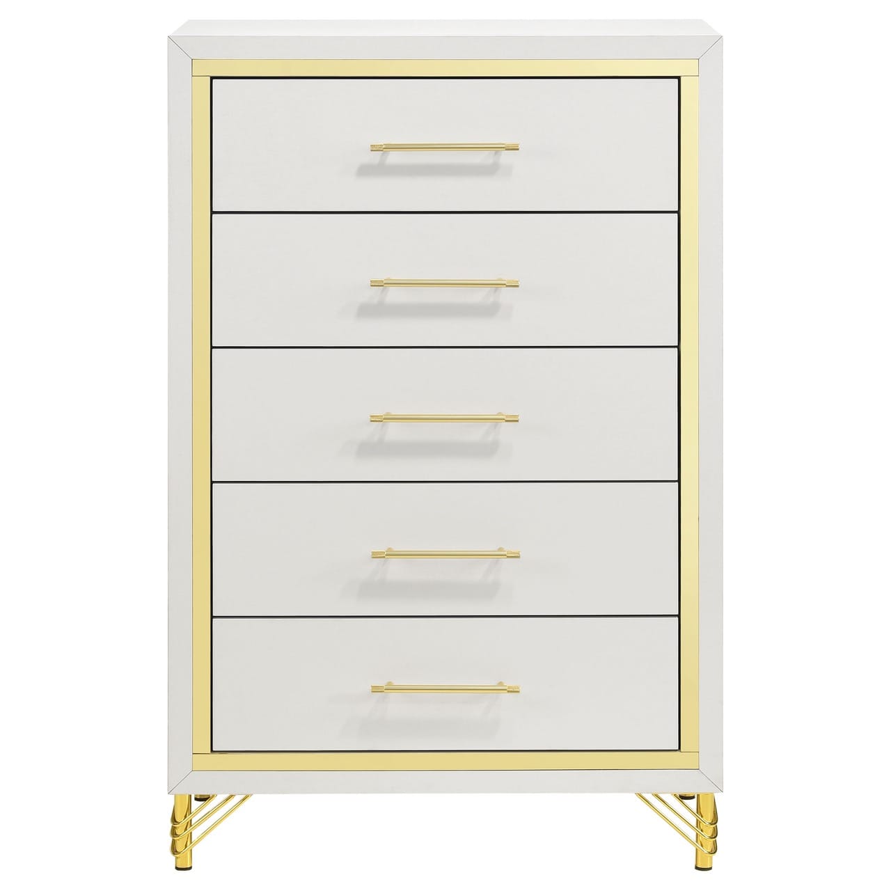 Lucia 5-drawer Bedroom Chest White at Futonland