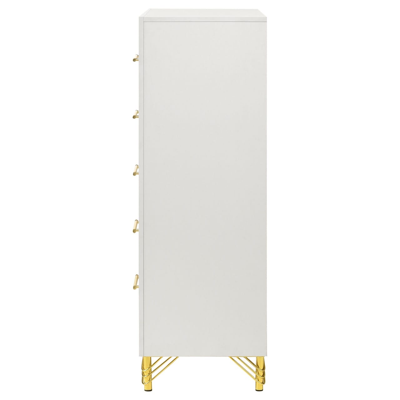 Lucia 5-drawer Bedroom Chest White at Futonland