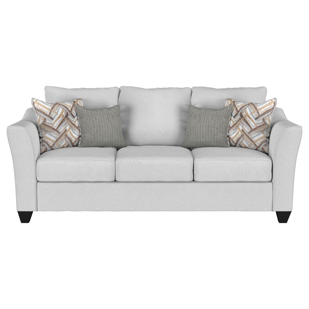 Salizar Upholstered Track Arm Fabric Sofa Grey Mist at Futonland