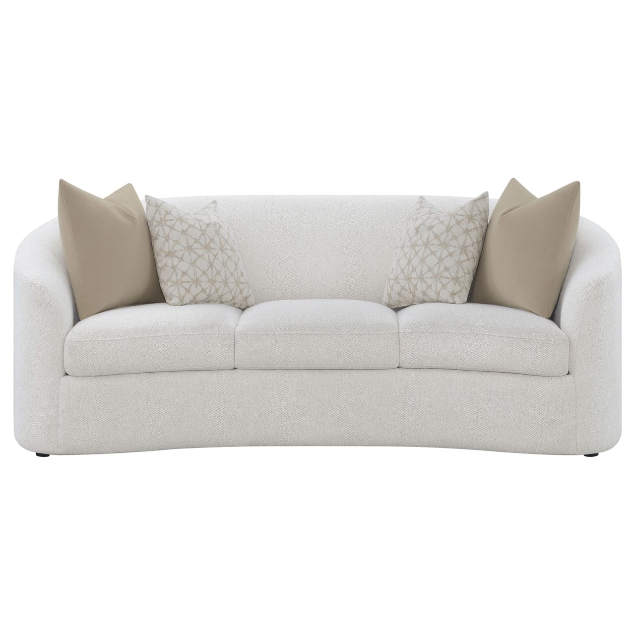 Rainn Upholstered Tight Back Sofa Latte at Futonland