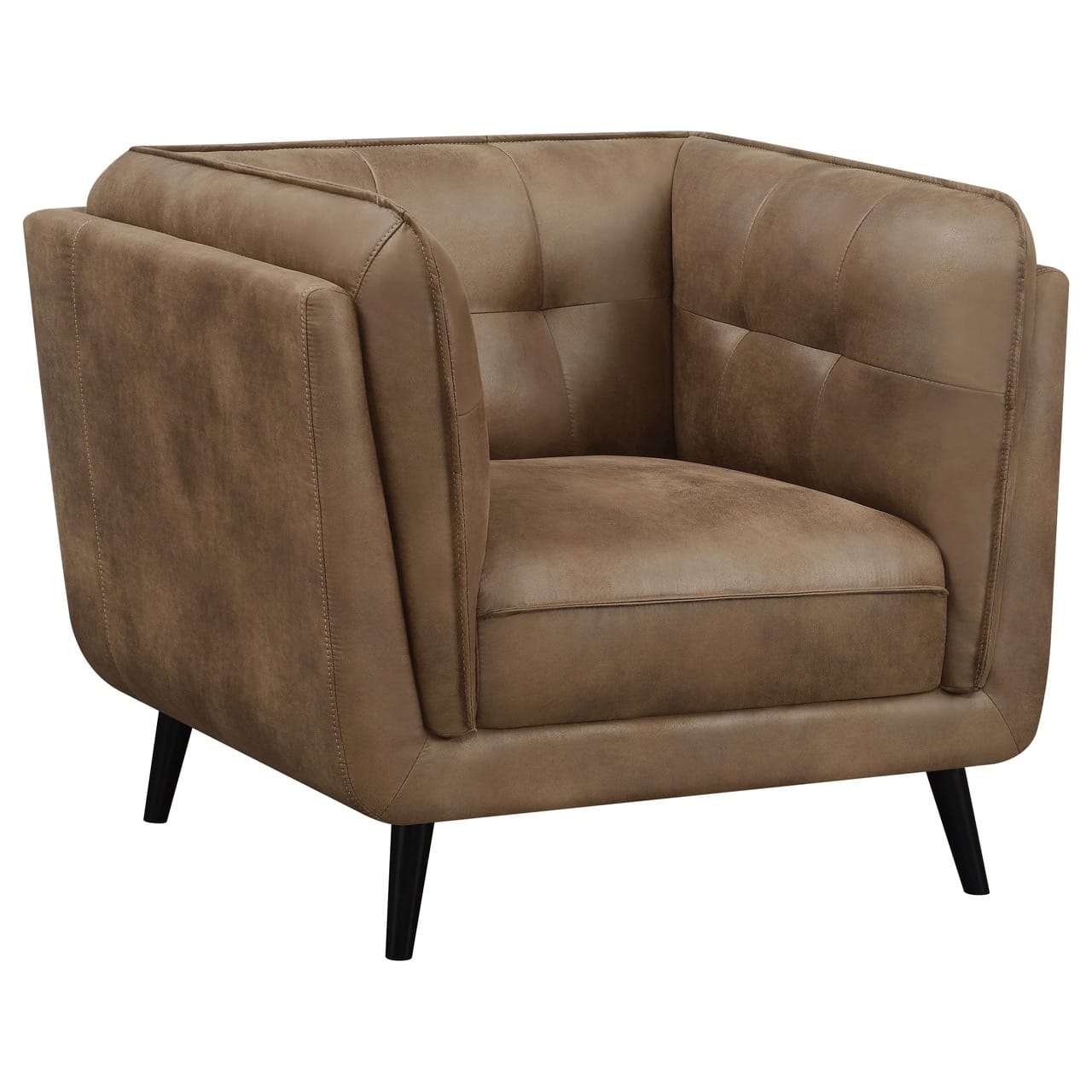 Thatcher 3-piece Upholstered Button Tufted Living Room Set Brown at ...