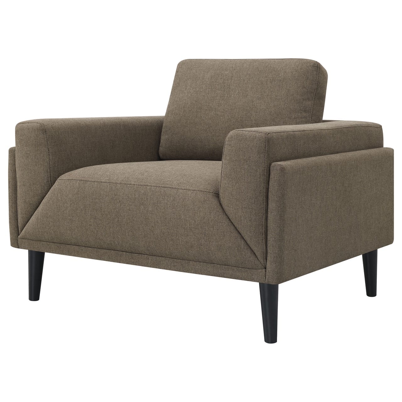 Rilynn Upholstered Track Arms Chair Brown at Futonland