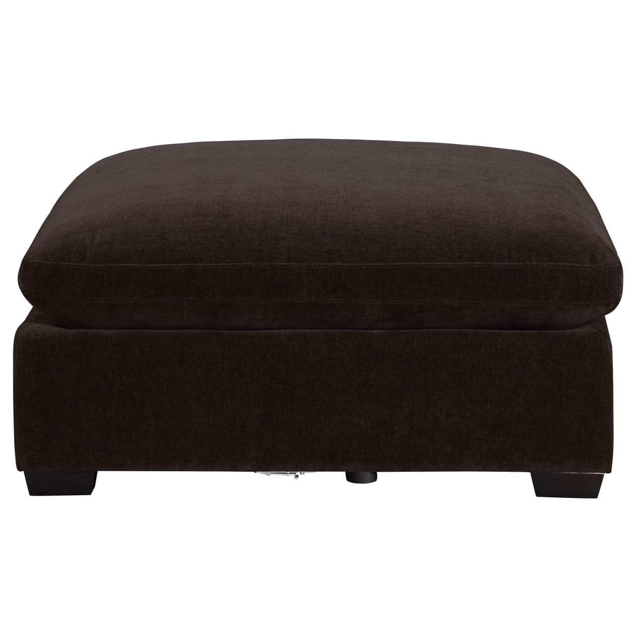 Lakeview Upholstered Ottoman Dark Chocolate at Futonland